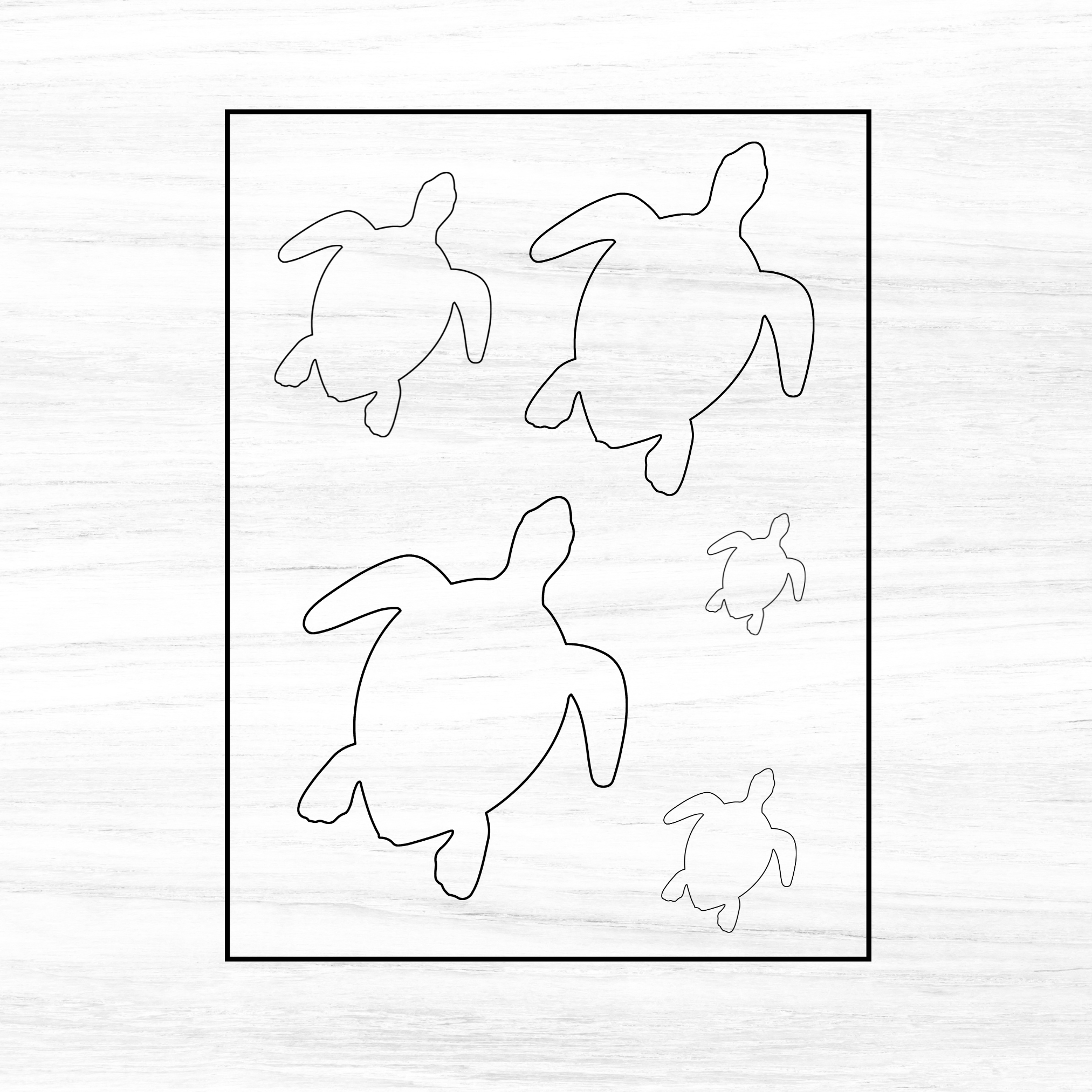 Sea Turtle Multi Size Acrylic Router Template – Bear Hollow Supply